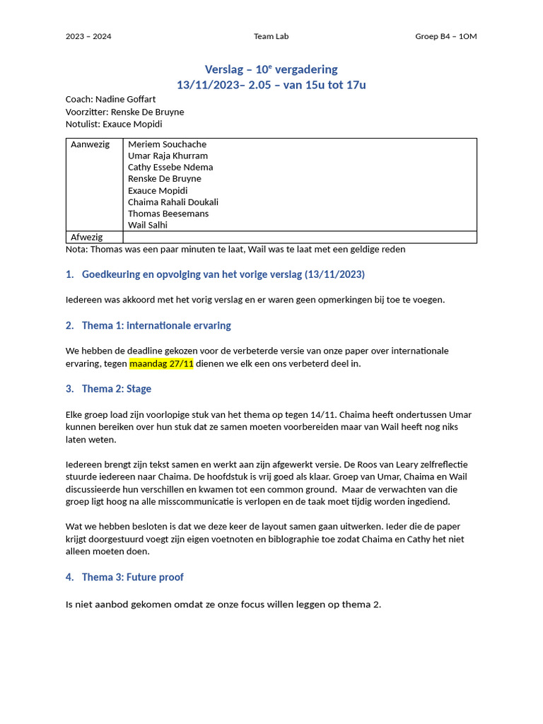 Verslag vergadering 13:11 | PDF