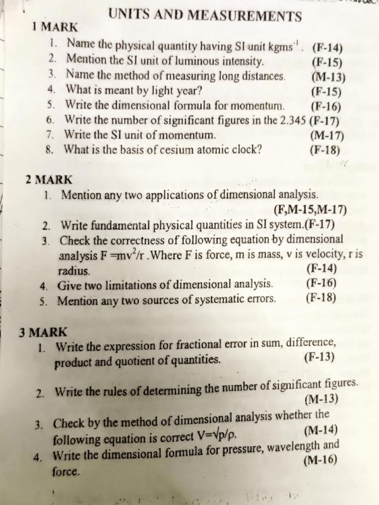 1st PU Physics QBank | PDF