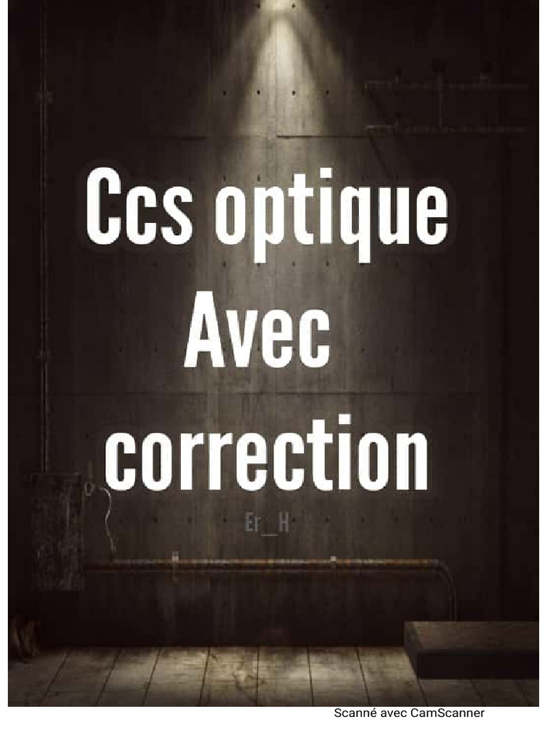 Ccs Optique Avec Corrigé | PDF