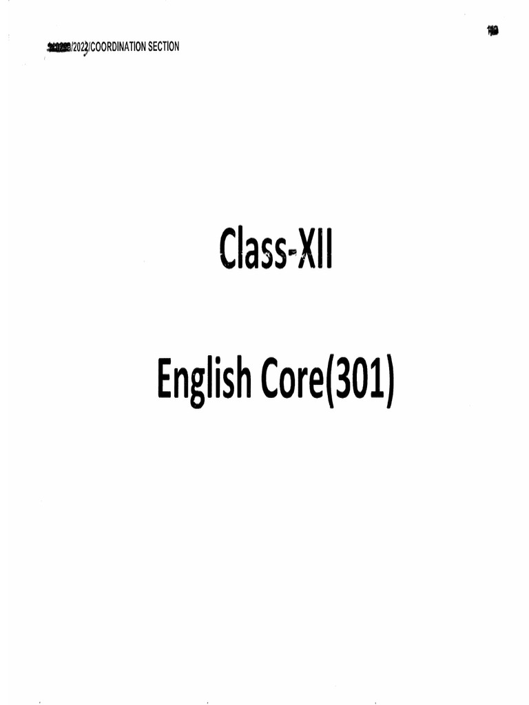 Topper Sheet Englishcore 2023 | PDF