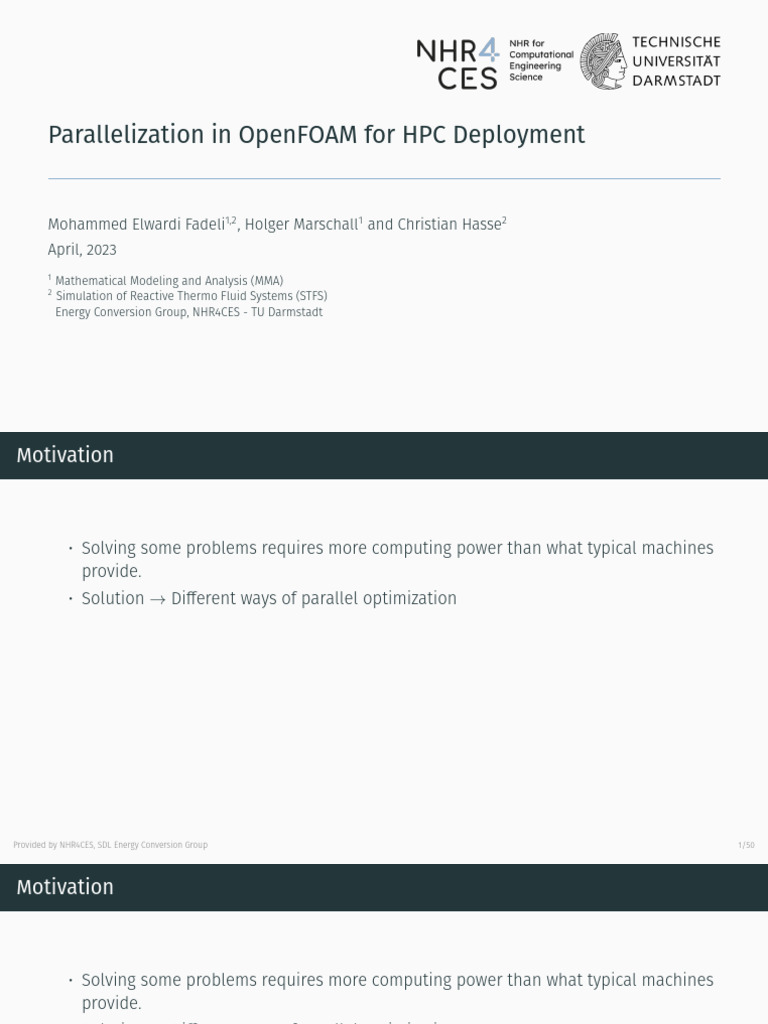 SDLEC Parallelization Workshop Presentation Slides | PDF | Message Passing Interface | Parallel ...