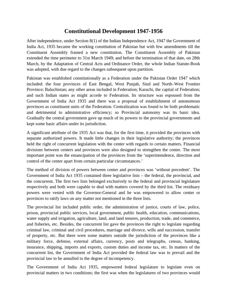 Constitutional Development 1947 | PDF | Government Of India ...