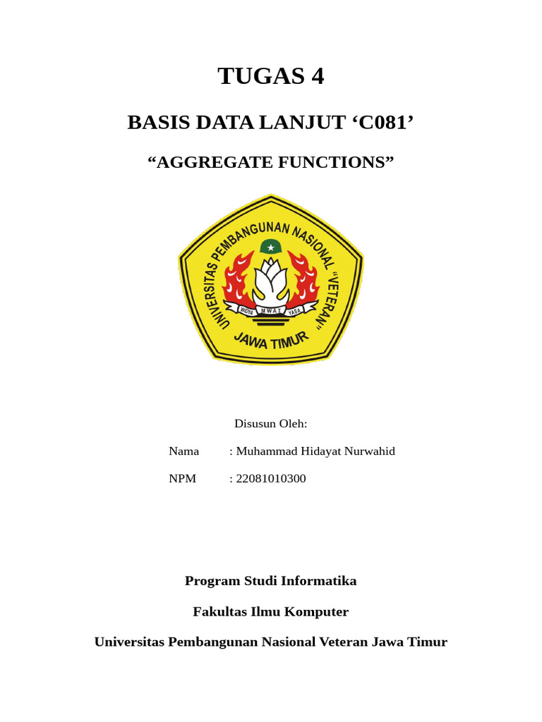 Tugas 4 - Fungsi Aggregate | PDF