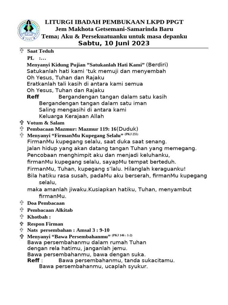 Liturgi Ibadah PPGT | PDF