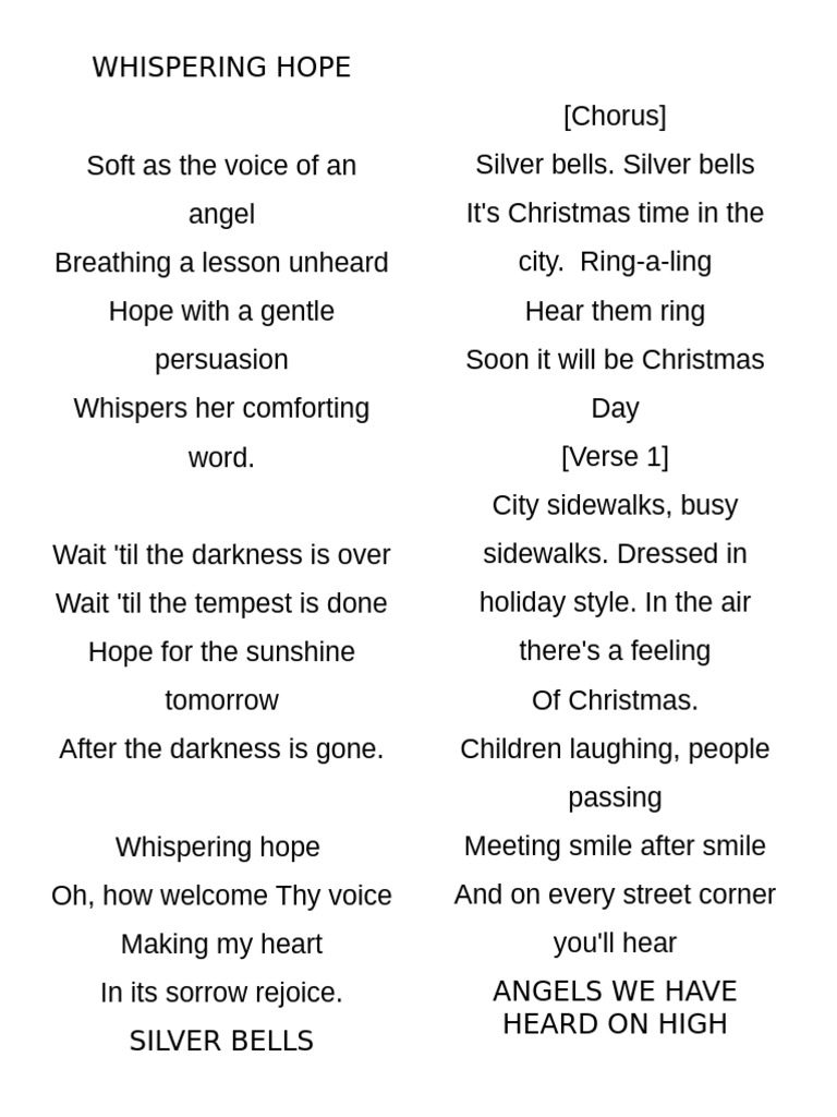 whispering hope | PDF | Christmas