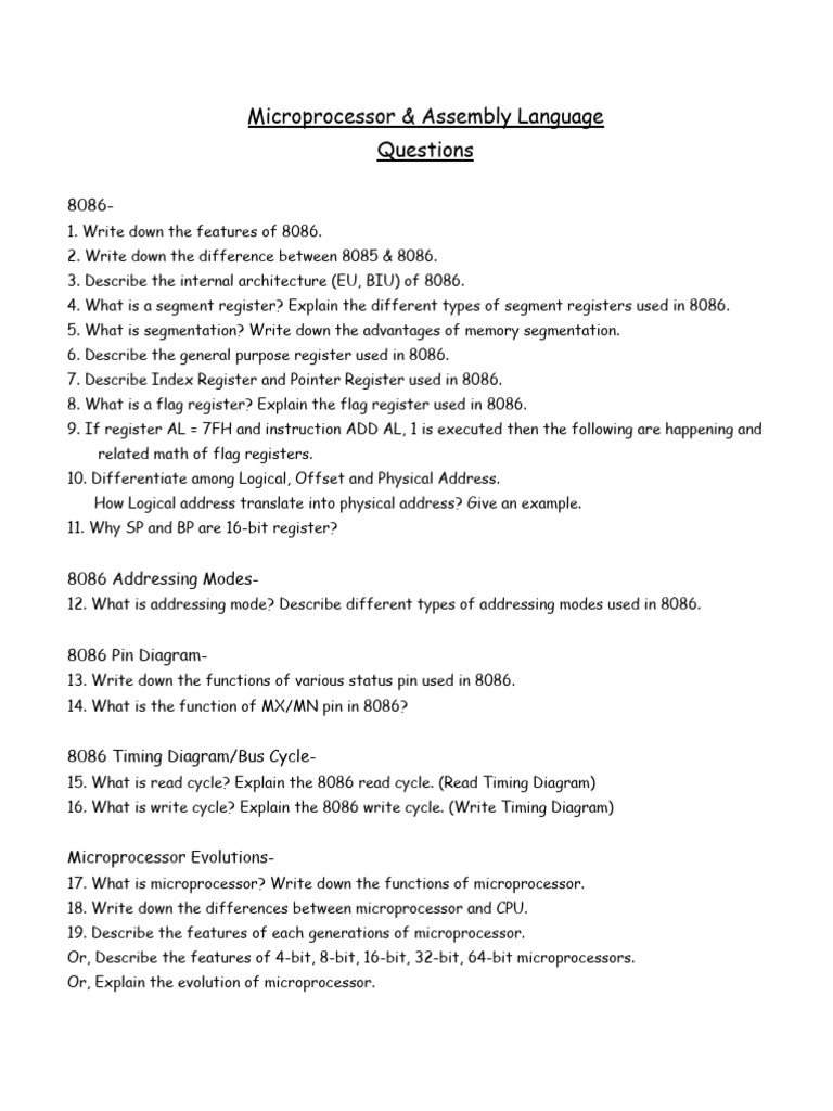 Questions | PDF | Computer Engineering | Classes Of Computers