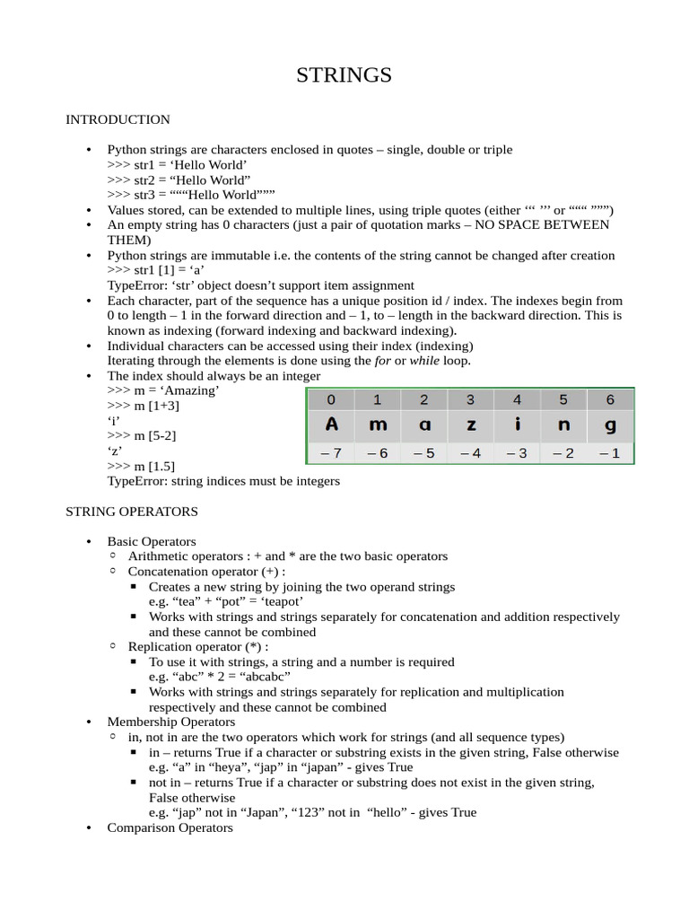 Strings | PDF | String (Computer Science) | Sequence