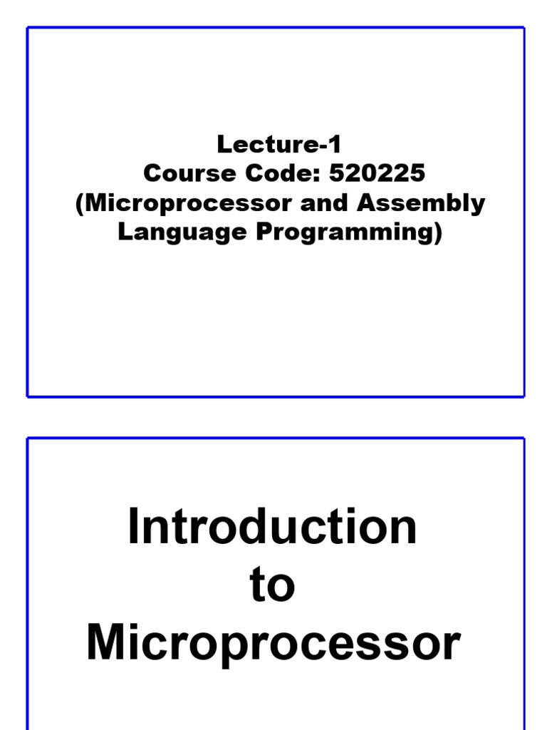 Lecture 1 Microprocessor(Def, History Some Characteristics) | PDF | Microprocessor | Central ...