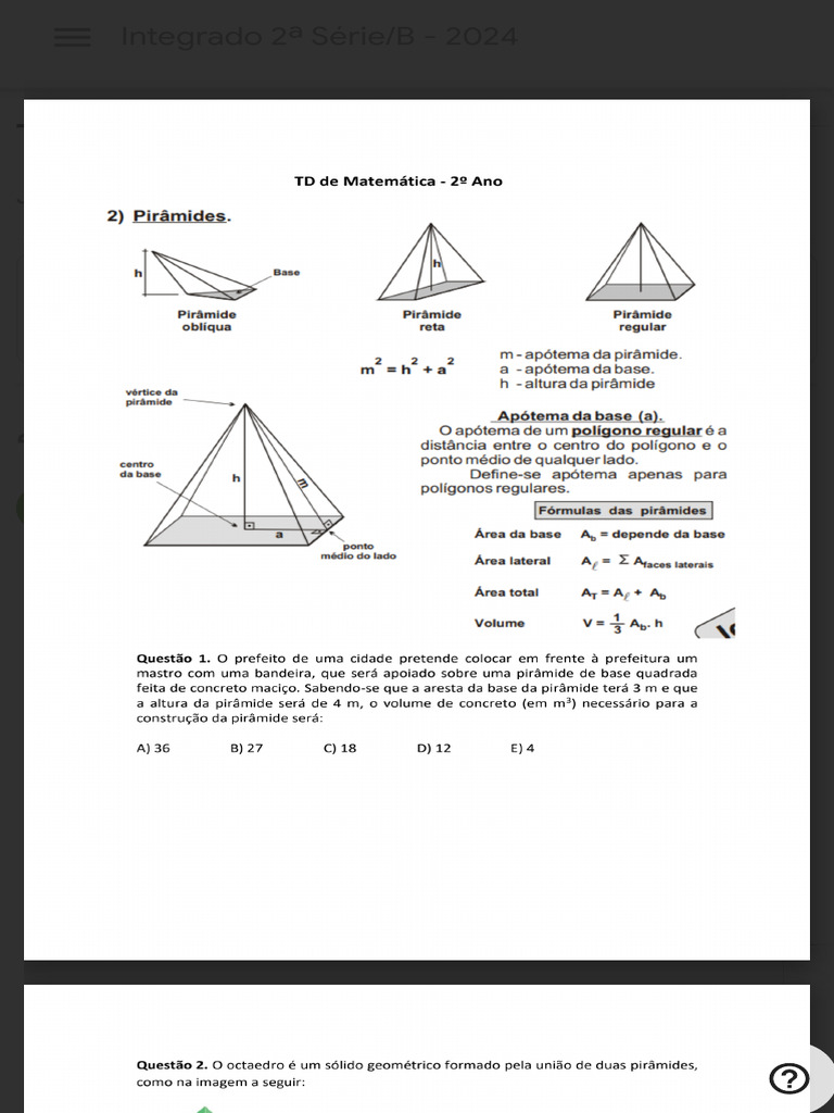 TD de Pirâmides | PDF