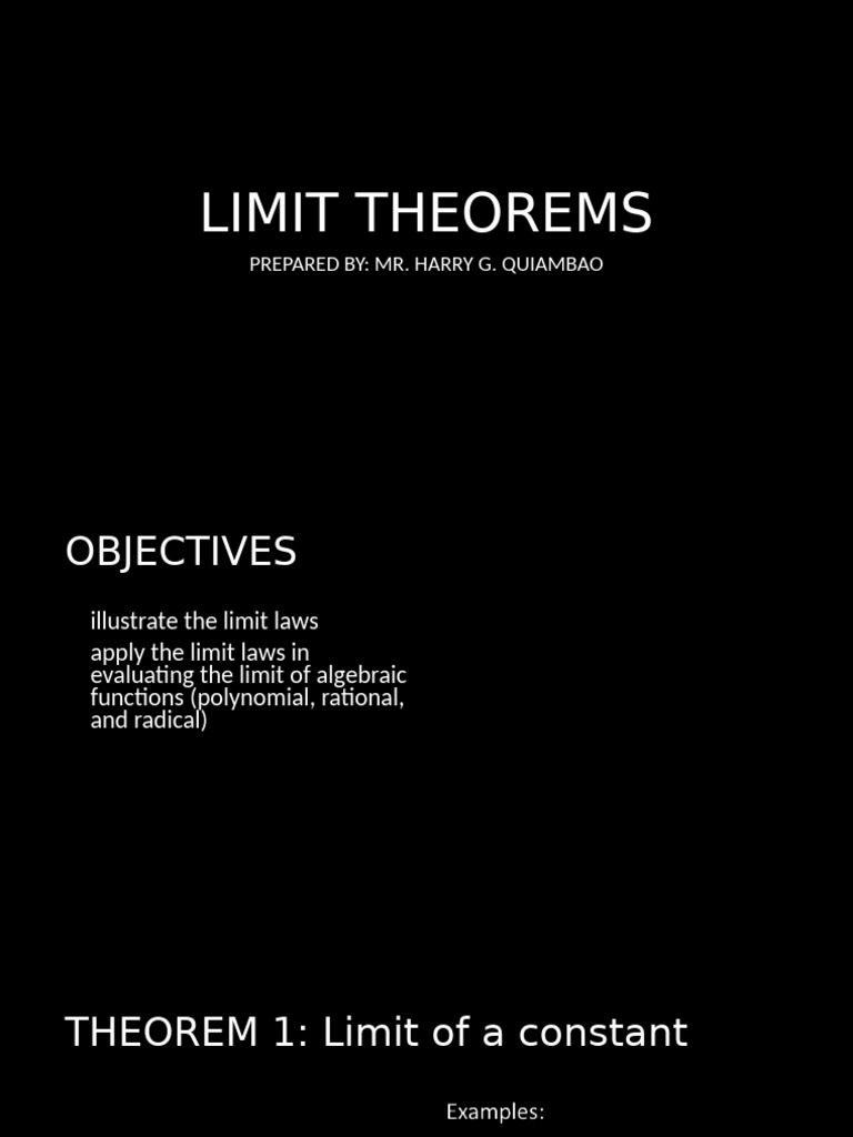 Limit Theorems | PDF
