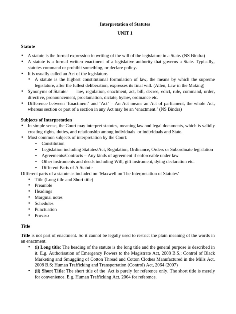 NLC Interpretation Notes | PDF | Statutory Interpretation | Plain ...