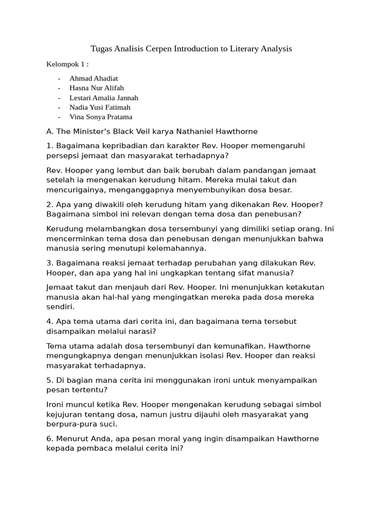 Analisis Cerpen | PDF