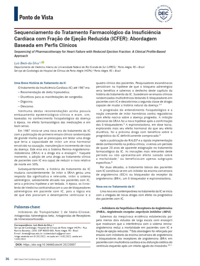 Sequenciamento Do Tratamento Farmac Da ICFER - Luís Beck | PDF | Teste ...