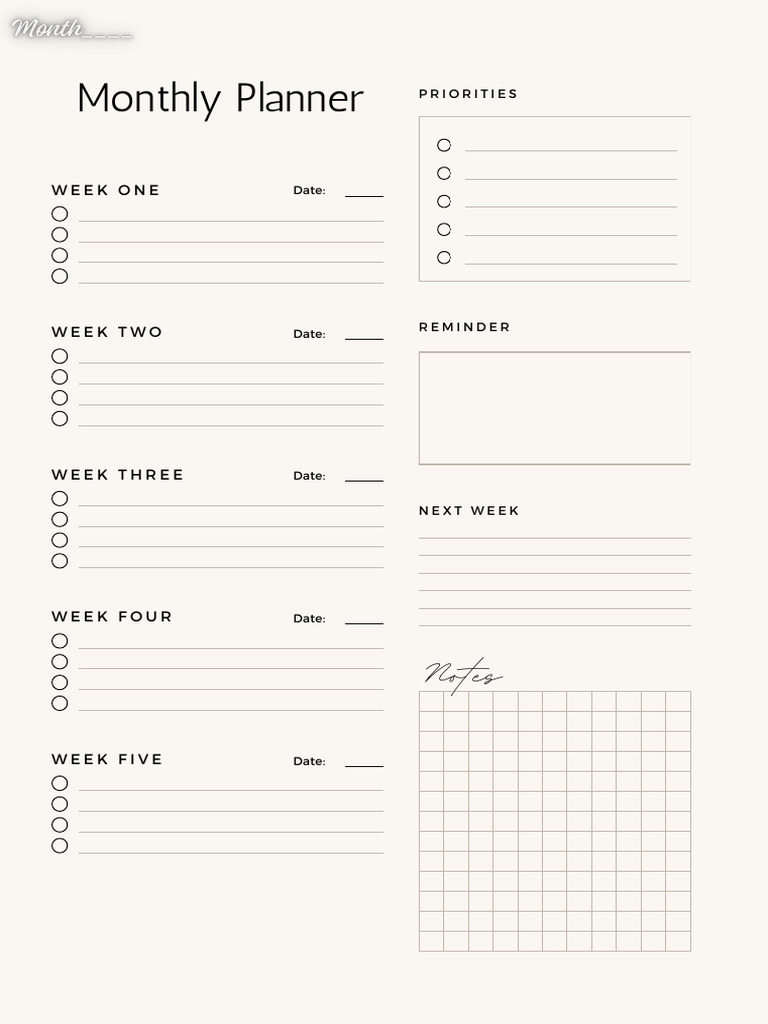 Beige Minimalist Weekly Planner (1) | PDF