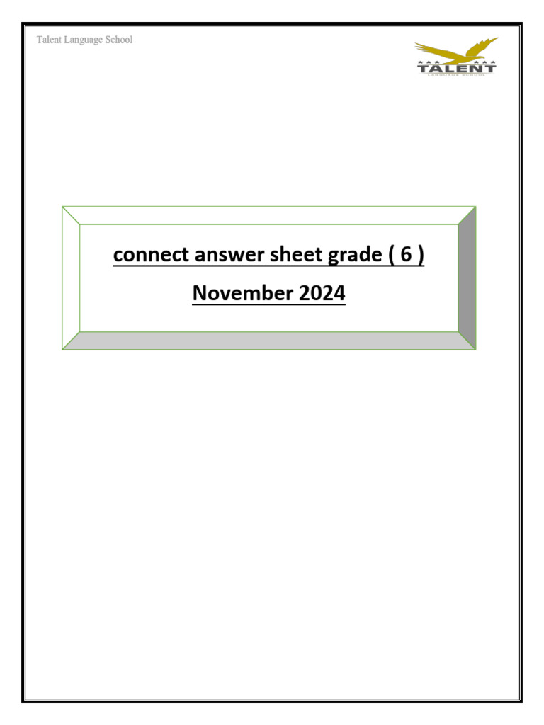 Answer SHEET o Level Grade6 - W5,6,7,8 | PDF