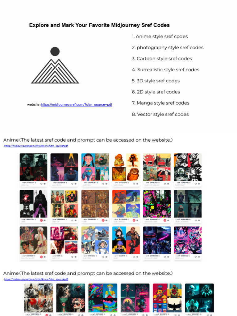 Midjourney Sref Codes Guide | PDF