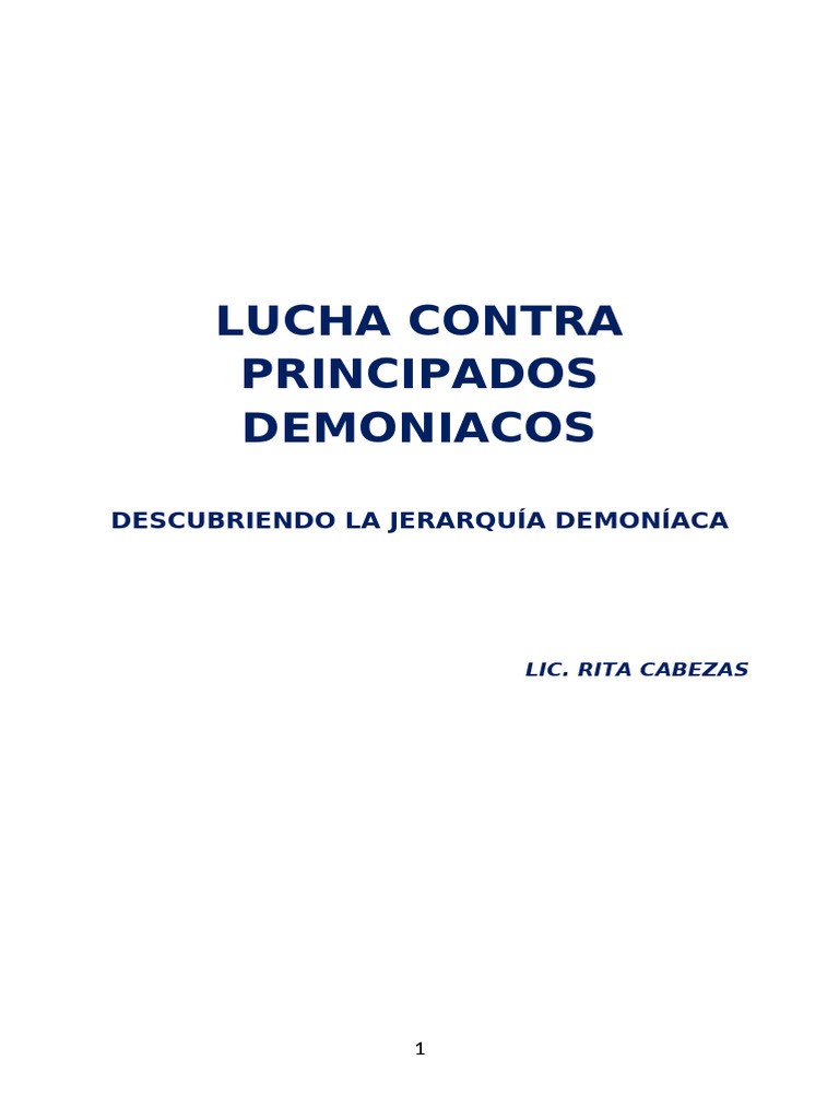 Lucha Contra Principados Demoniacos | PDF | Demonios | Satán