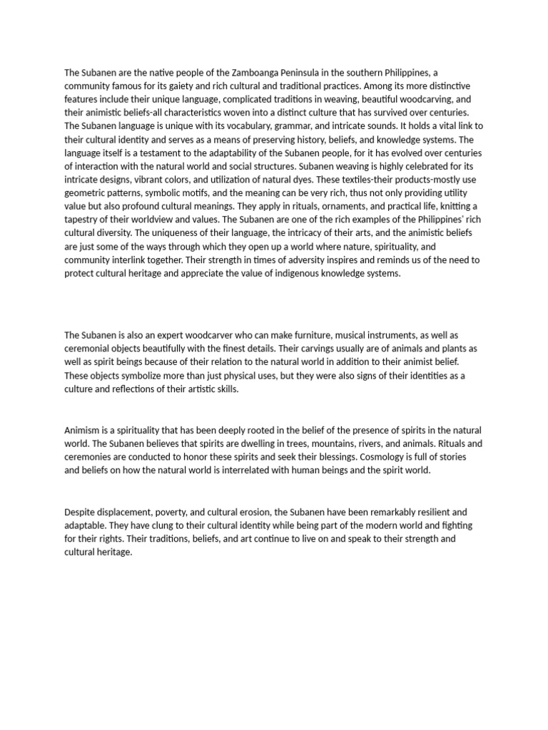 The Subanen Are The Native People of The Zamboanga Peninsula in The ...