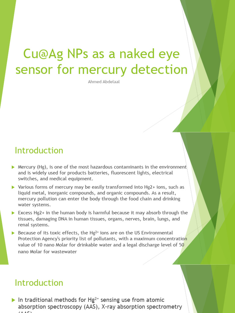 CuAg NPs As A Naked Eye Sensor For - 102947 | PDF | Mercury (Element ...