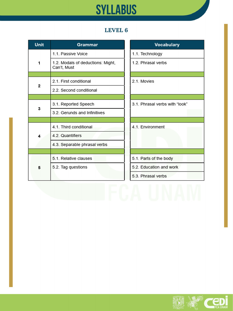 Level 6 English Syllabus Overview | PDF