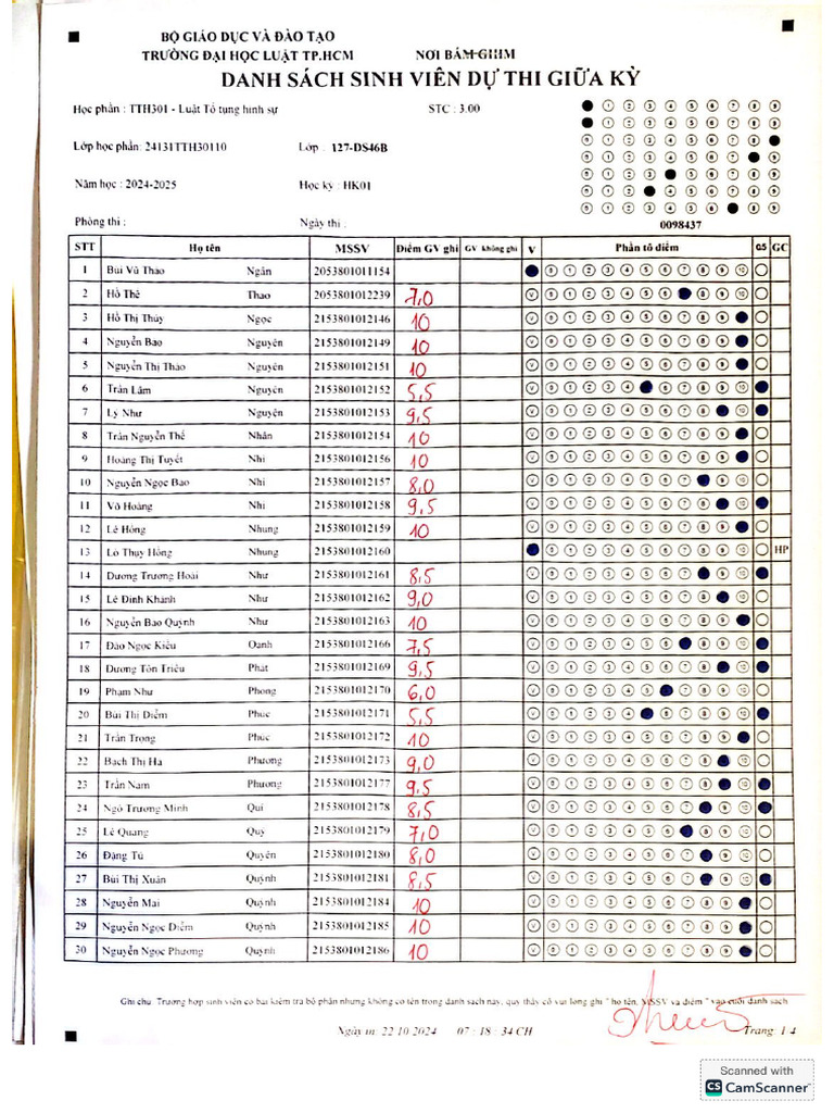 DS46B-Giữa-kỳ-Luật-TTHS | PDF