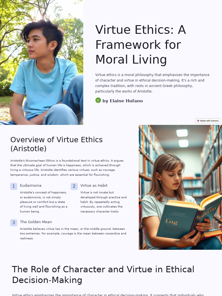 Virtue Ethics A Framework For Moral Living | PDF | Virtue | Virtue Ethics