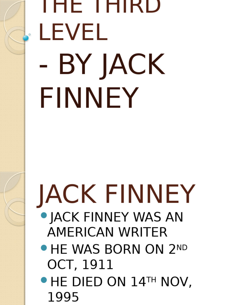 Exploring The Third Level by Jack Finney | PDF
