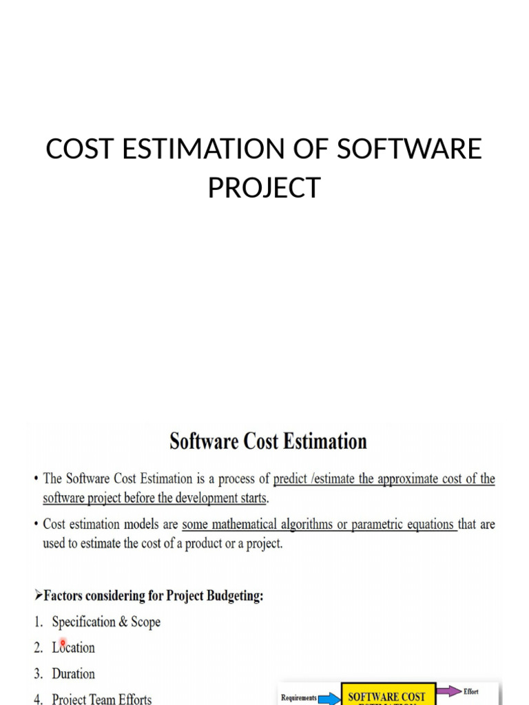 Cost Estimation | PDF