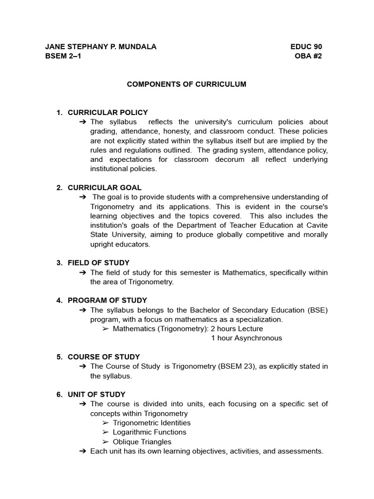 Educ90 | PDF | Curriculum | Trigonometry