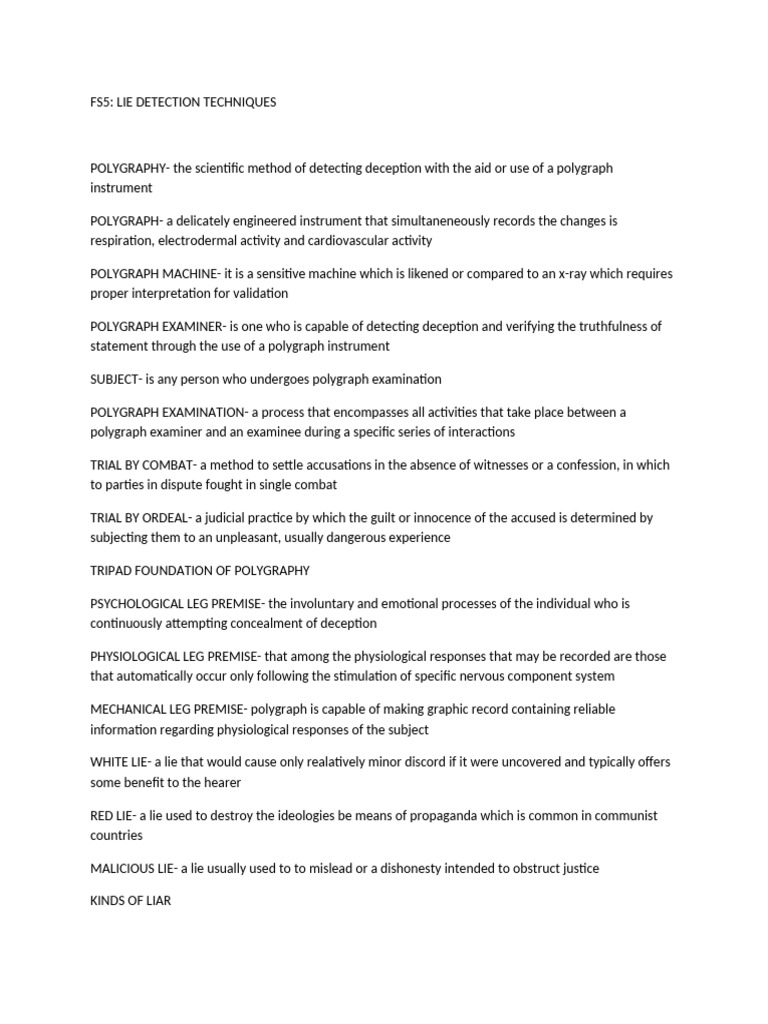 FS5 - LIE DETECT-WPS Office | PDF | Polygraph | Lie
