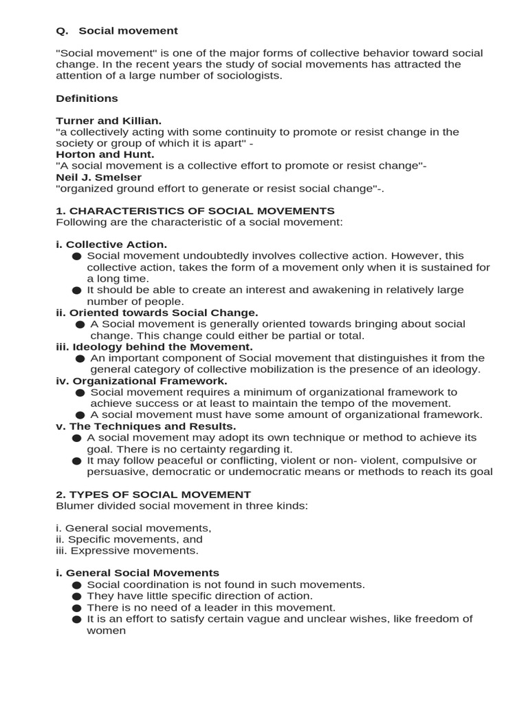 Q. Social Movement P | PDF | Social Movements | Scientific Theories