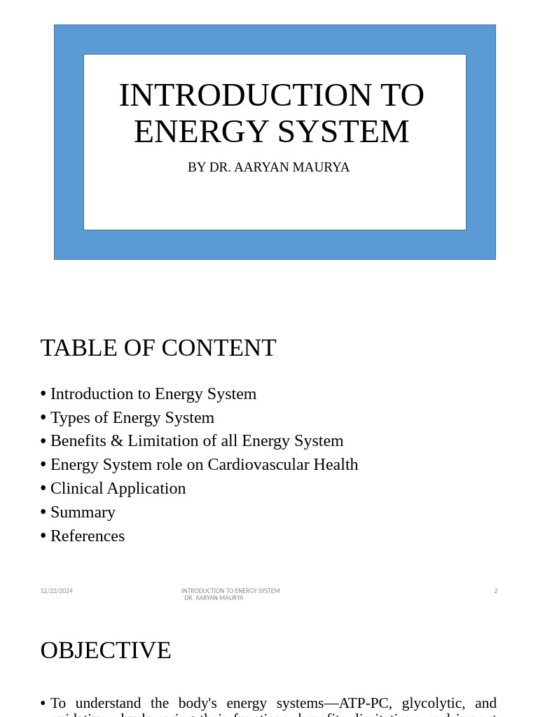 Introduction to Energy Systems | PDF | Glycolysis | Adenosine Triphosphate
