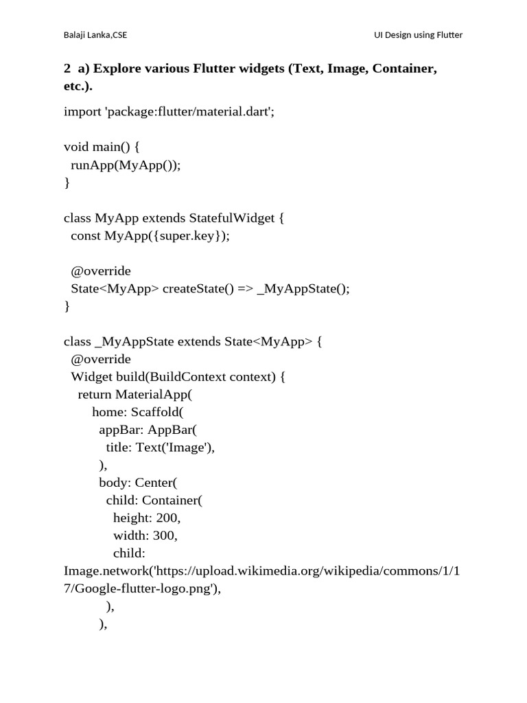 Flutter Week 2 | PDF