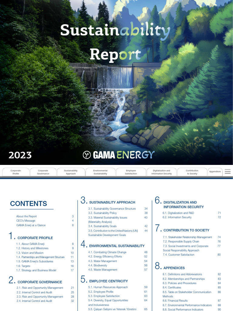 GAMA Enerji Sustainability Report 2023 | PDF | Sustainability | Governance
