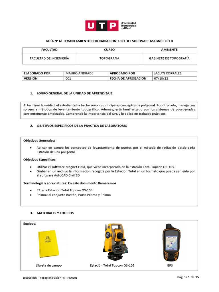 S15 - Guia de Salida A Campo | PDF | Topografía | Tecnología geográfica