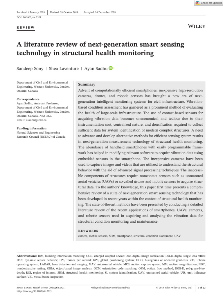 Structural Contr Hlth - 2019 - Sony - A Literature Review of Next ... Structural Contr Hlth - 2019 - Sony - A Literature Review of Next ...