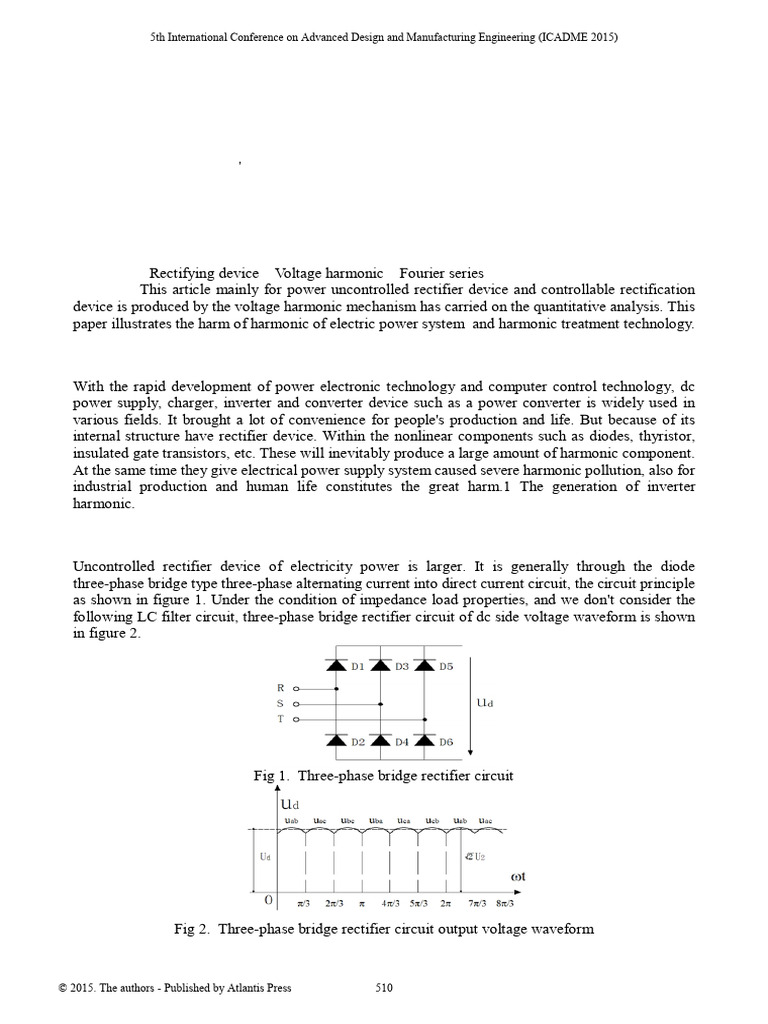 Voltage Harmonic Pollution and Treatment Technology of Power Rectifier Devices | PDF | Rectifier ...