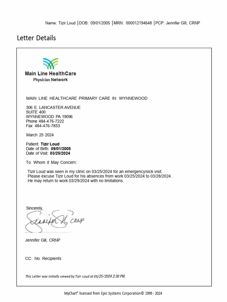 Wynnewood Primary Care Visit Summary | PDF