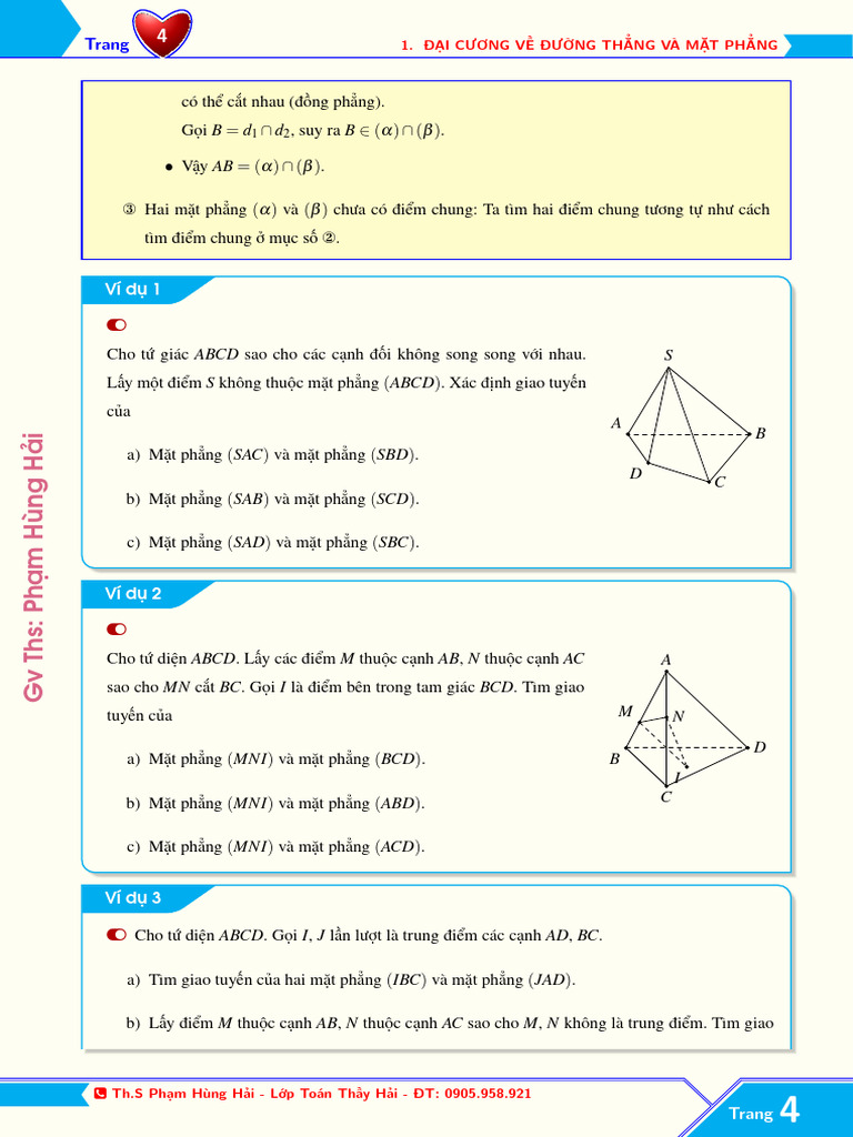 Chuyen de Duong Thang Va Mat Phang Trong Khong Gian Quan He Song Song ...