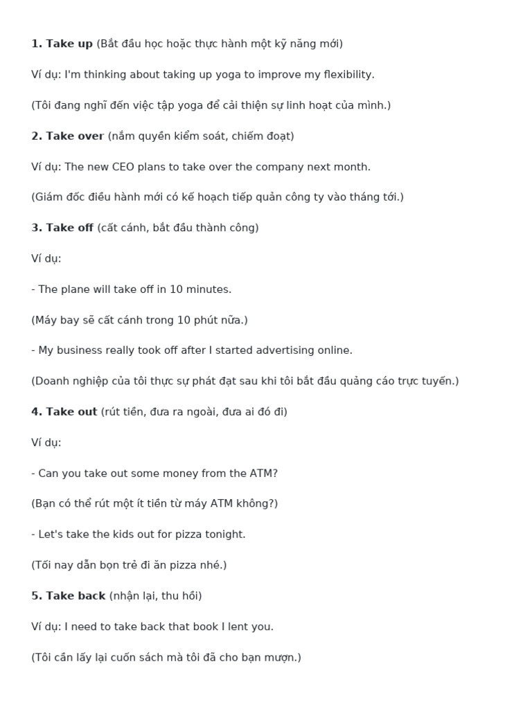 Các Phrasal Verbs Thông D NG | PDF