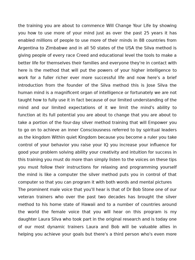 Unlock Your Mind with the Silva Method | PDF | Mind | Skin