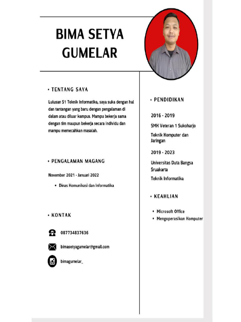 CV Bima Setya Gumelar | PDF