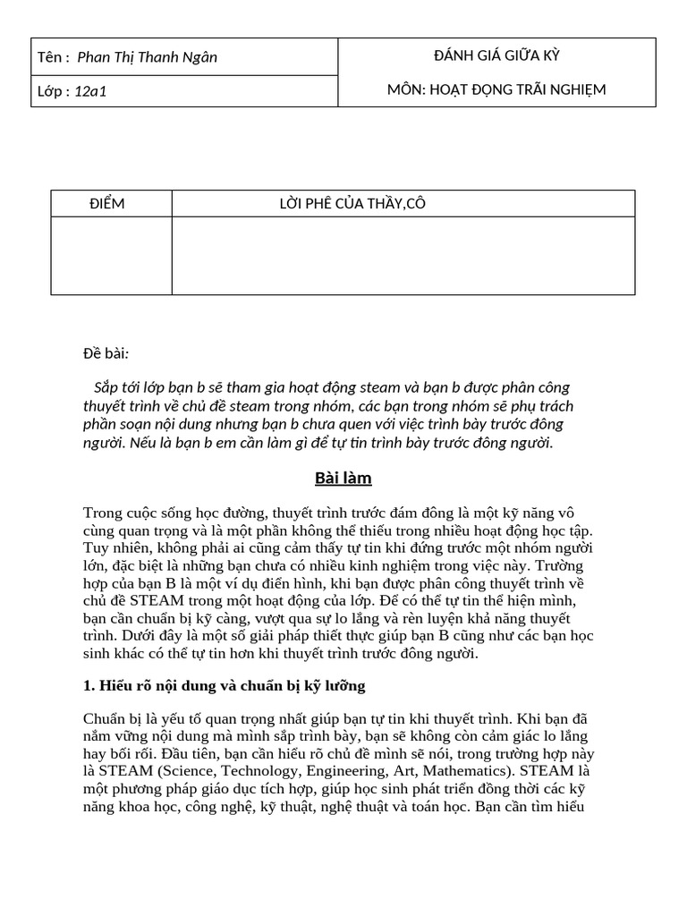 Bài Thi Hdtnhn | PDF