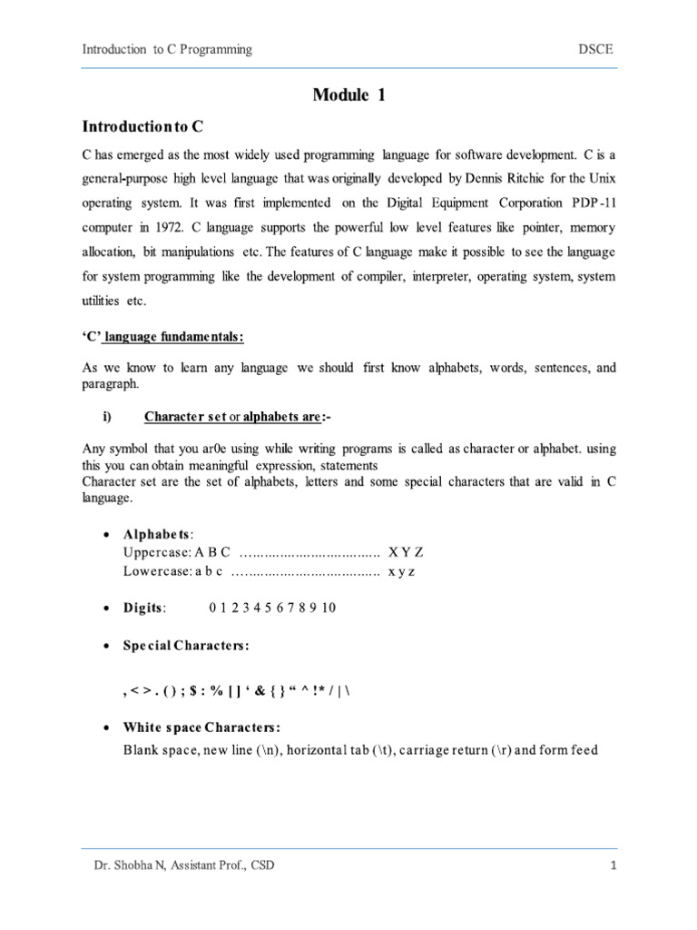 Module 1 Printed | PDF