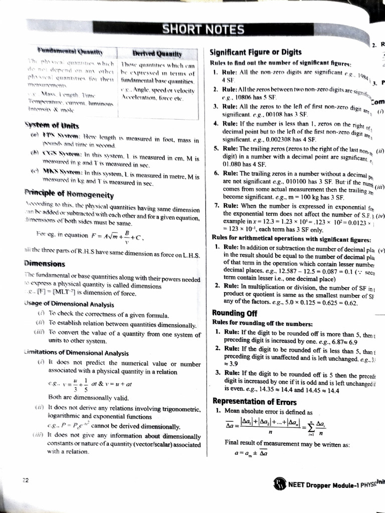 Units and Measurements Overview | PDF | Motion (Physics) | Physics
