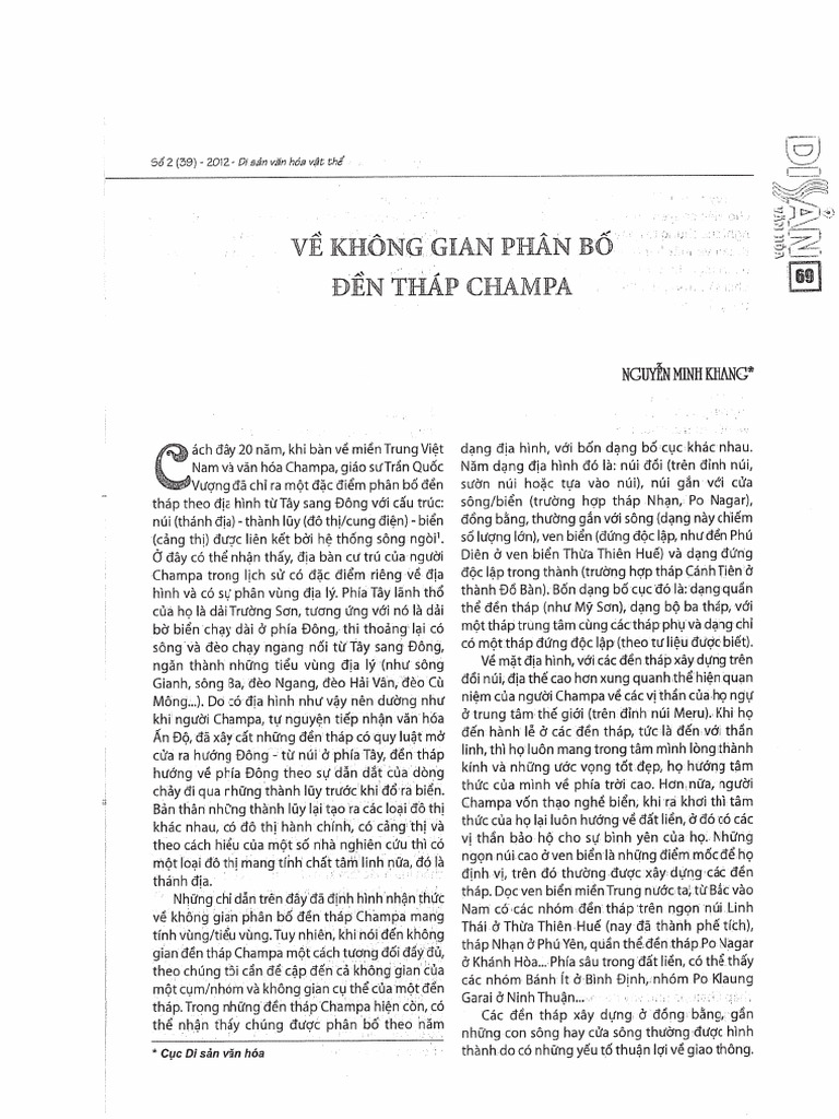 3917 - Ve Khong Gian Phan Bo Den Thap ChamPa | PDF