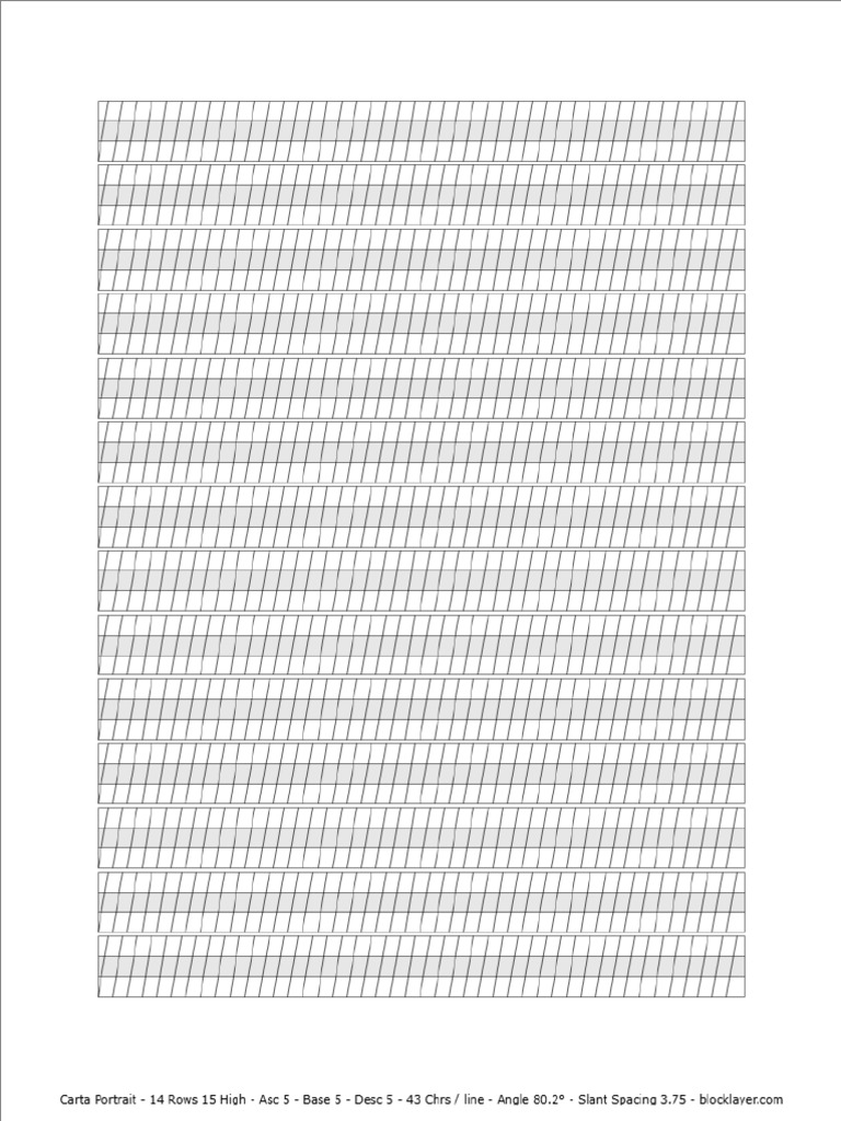 Pauta de Caligrafía Itálica Blocklayer | PDF