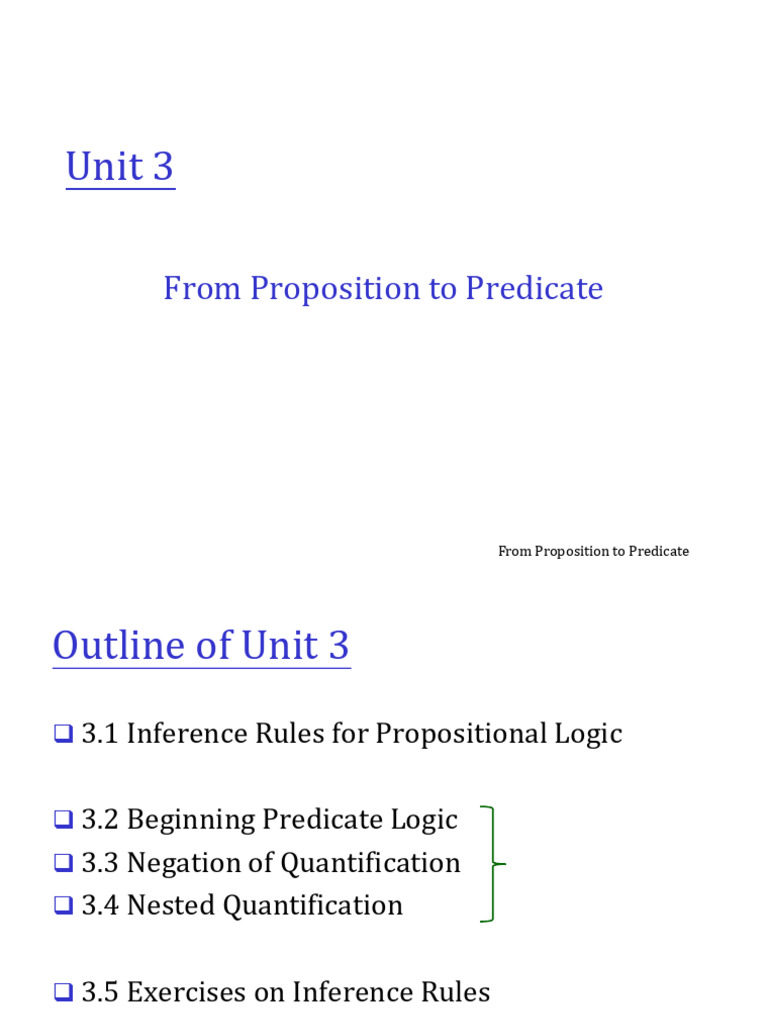 Unit3_Proposition_to_Predicate | PDF | Logic | Argument