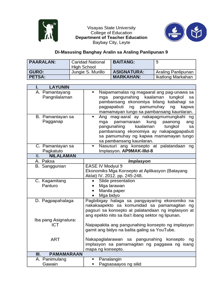 Final-Demo-Lesson-Plan-Implasyon | PDF