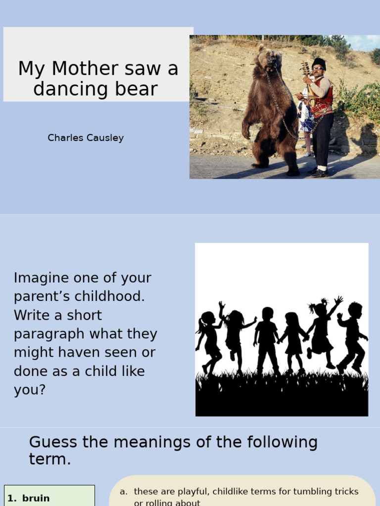 My Mother Saw a Dancing Bear Analysis | PDF